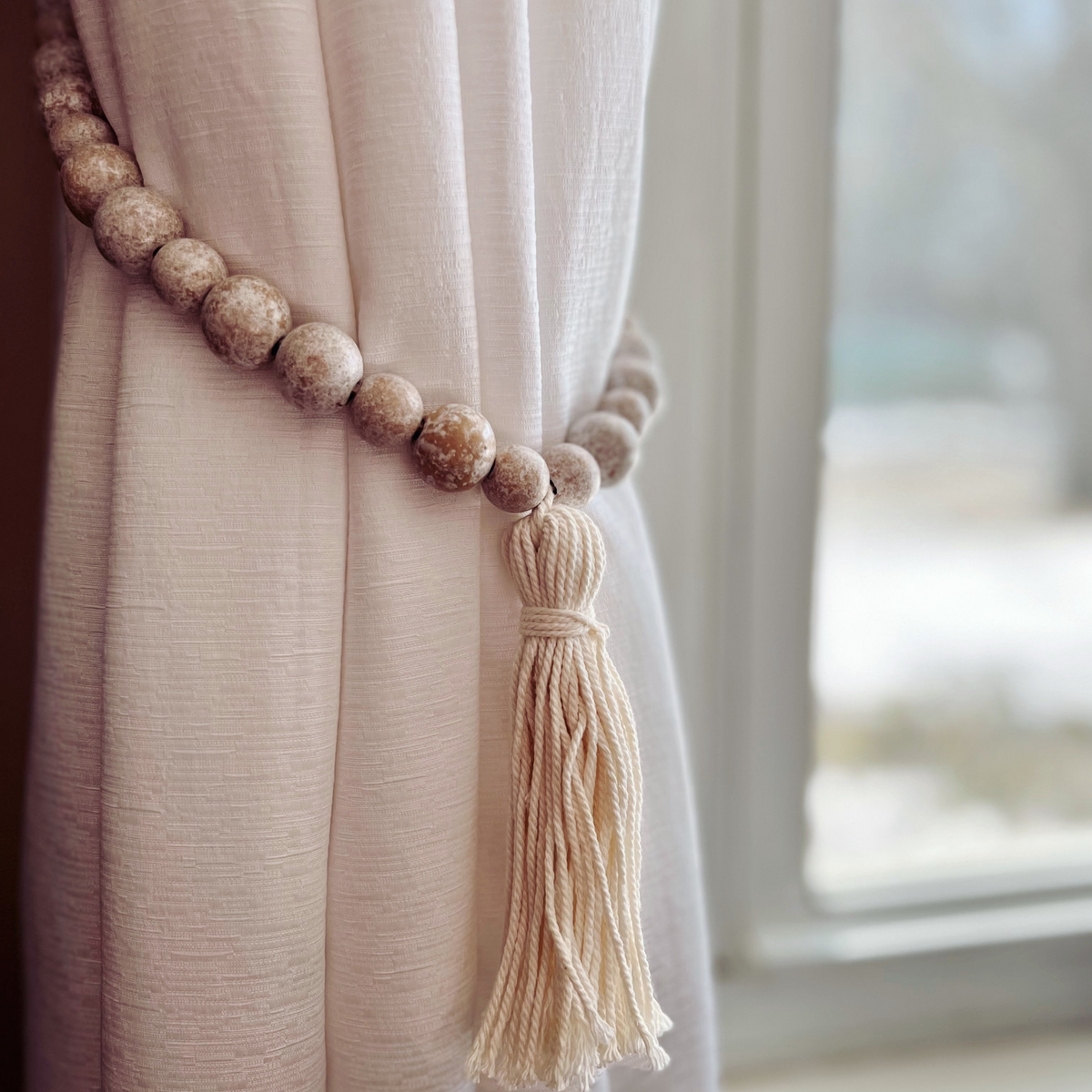 YELLOW LOTUS Rustic Farmhouse Curtain Tie Backs - Rustic Decor, Curtai ...